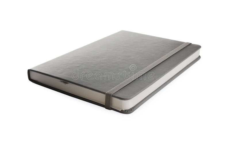 Closed Grey Office Notebook Isolated on White Stock Image - Image of ...