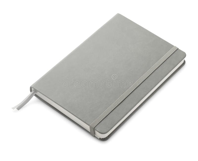 Closed Grey Office Notebook Isolated on White Stock Image - Image of ...