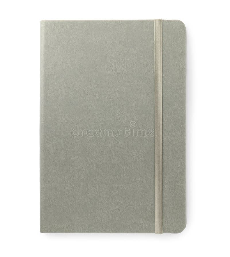 Closed Grey Office Notebook Isolated on White, Top View Stock Photo ...