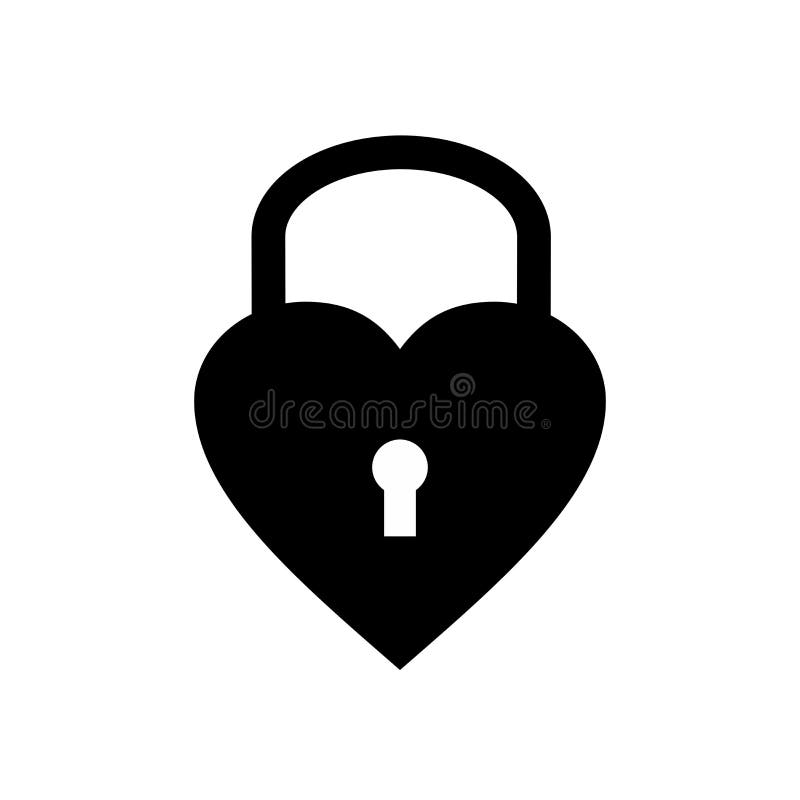 Closed Heart Padlock Design Stock Illustration - Illustration of ...