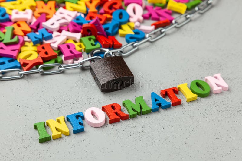 Closed or Hidden Information. Letters of Information Symbol Wrapped in ...