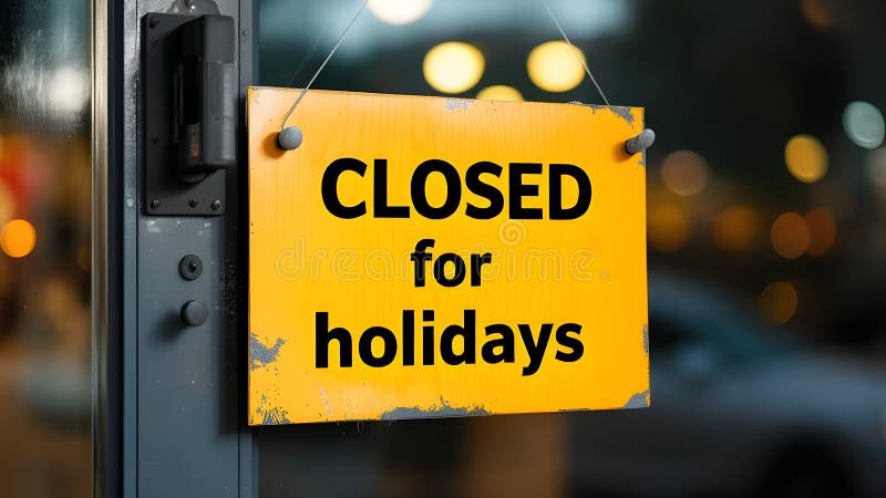 Closed for the Holidays Sign Stock Illustration - Illustration of ...