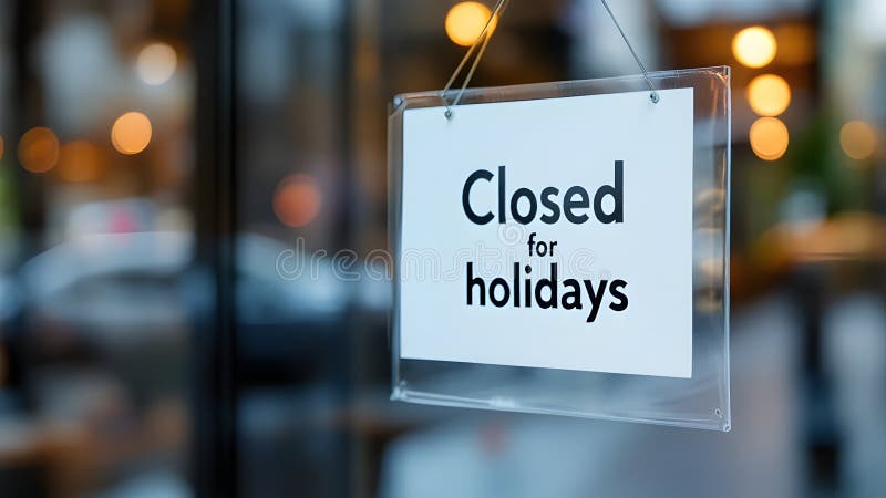 Closed for the Holidays Sign Stock Illustration - Illustration of text ...