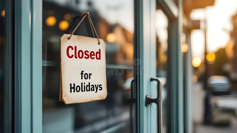 Closed for the Holidays Sign Stock Illustration - Illustration of ...