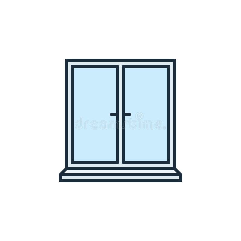 Closed House Window Vector Concept Colored Icon or Sign Stock Vector ...