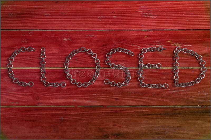 Closed stock illustration. Illustration of planks, metal - 76350663