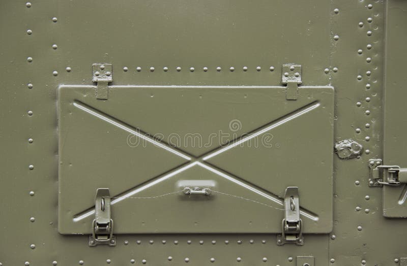 Closed iron hatch on Board stock photo. Image of armor - 147487378