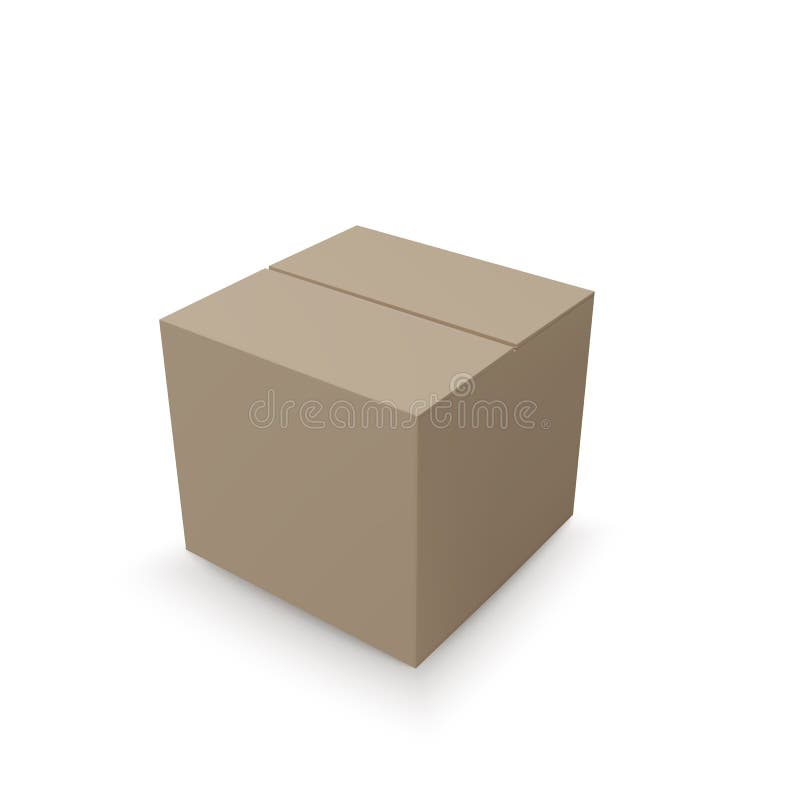 Closed Isometric Box. Paper Parcel. Realistic Carton Stock Vector ...