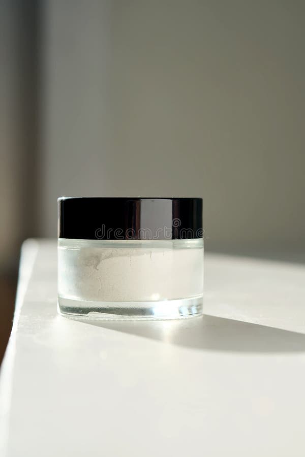 Closed Jar of Scrub-powder for the Face. Stock Photo - Image of powder ...