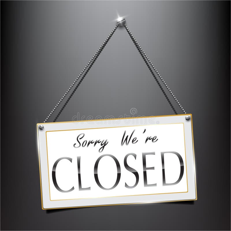 Closed Label Sign Bevel Style Stock Illustration - Illustration of ...