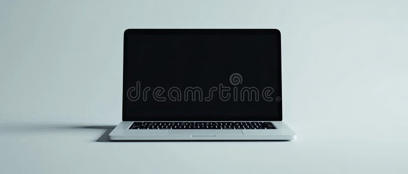 "CLOSED LAPTOP with BLACK SCREEN on WHITE SURFACE" Stock Illustration ...