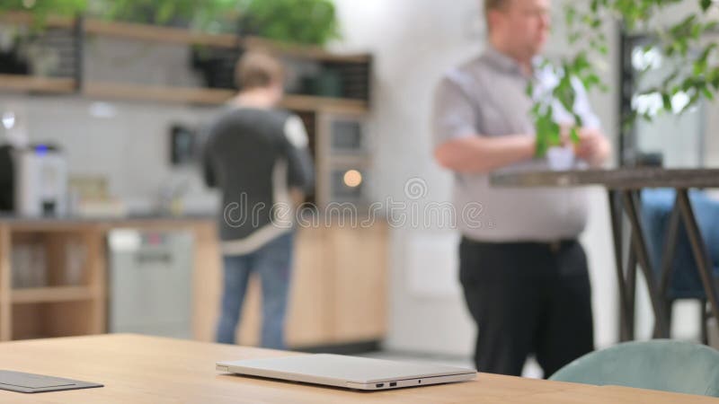Closed Laptop on Desk after Woman Left the Office Stock Image - Image ...