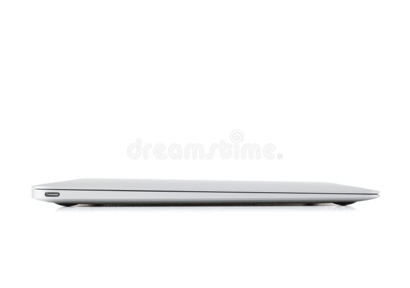 Closed laptop, side view stock image. Image of macbook - 85207745