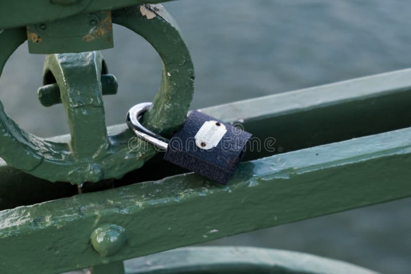 Closed Lock on the Bridge Close Up Stock Photo - Image of culture ...