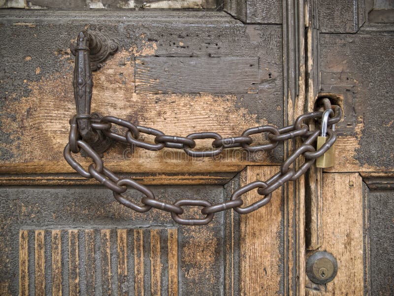 Chain and Lock Locked Close Secure Gate Privacy Stock Image - Image of ...