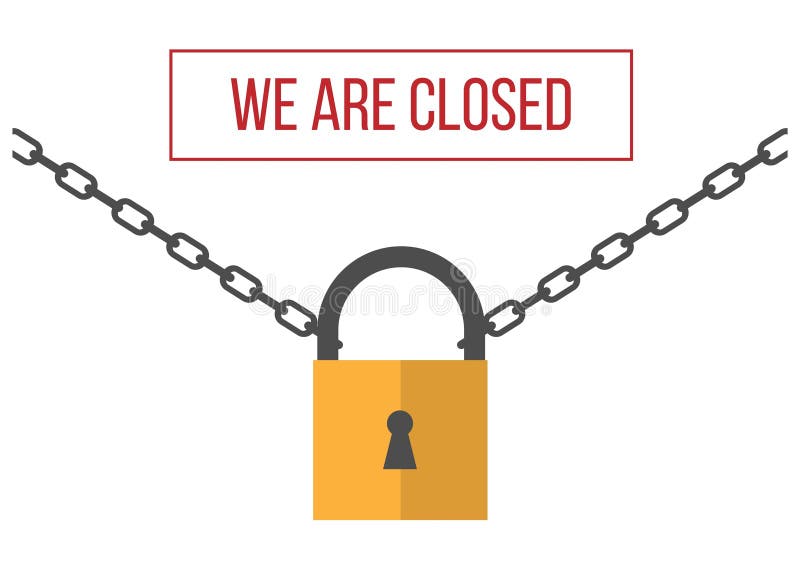We are Closed Lock with Chains Stock Vector - Illustration of symbol ...