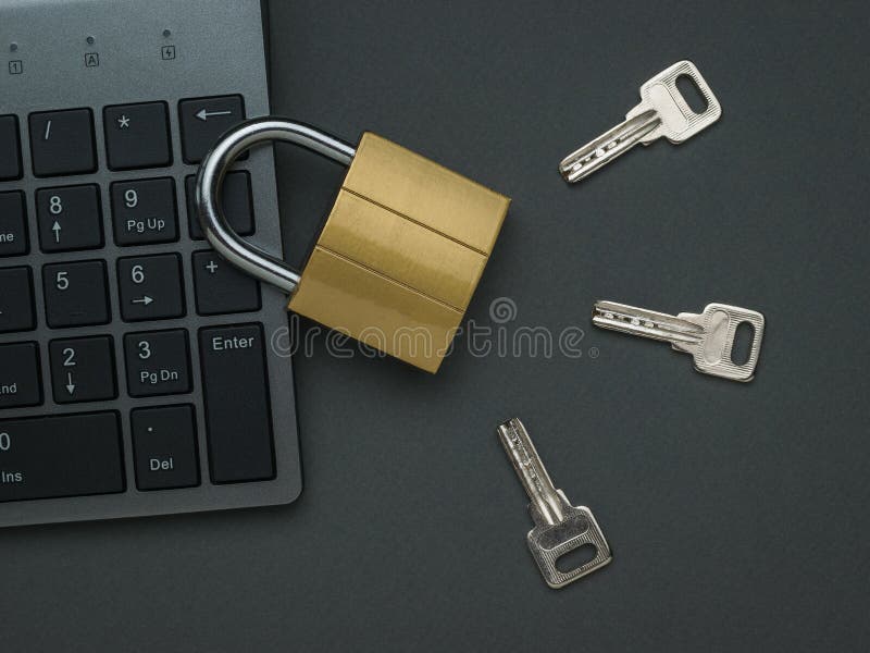 Lock and keyboard stock photo. Image of security, email - 1599856