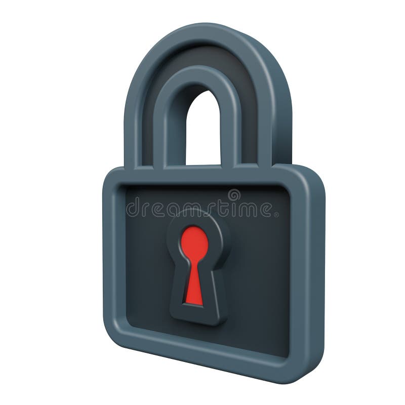 Closed Lock Bottom Left View 3d Icons Render Illustration Stock ...
