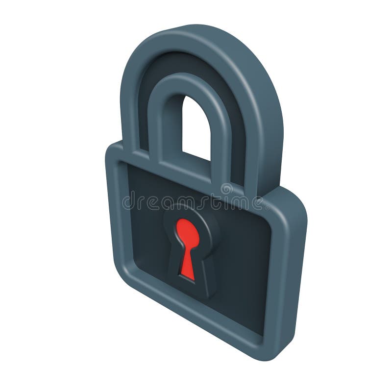 Closed Lock Top Left View 3d Icons Render Illustration Stock ...