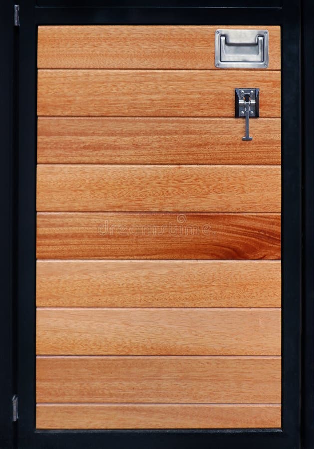 Closed Locker with Wooden Door Stock Photo - Image of wood, closed ...