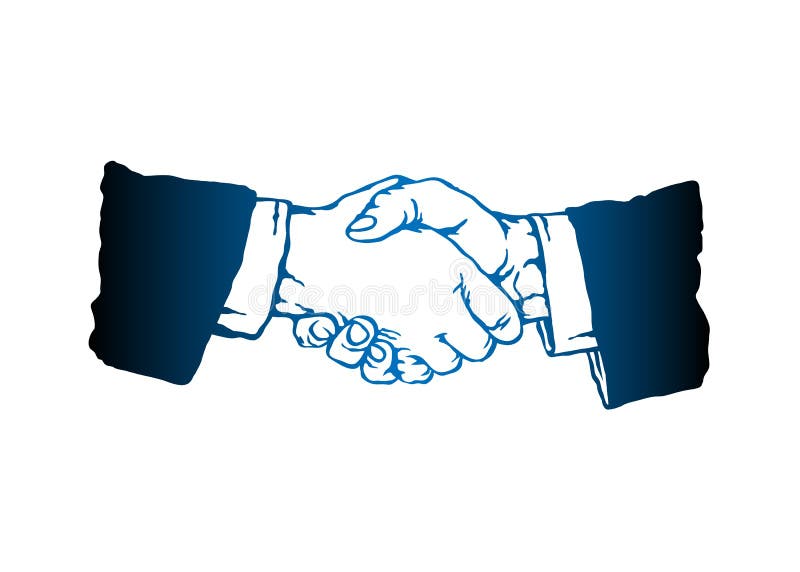 Line Silhouette Handshake Symbol Stock Illustration - Illustration of ...