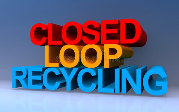 Closed Loop Recycling on Blue Stock Illustration - Illustration of ...