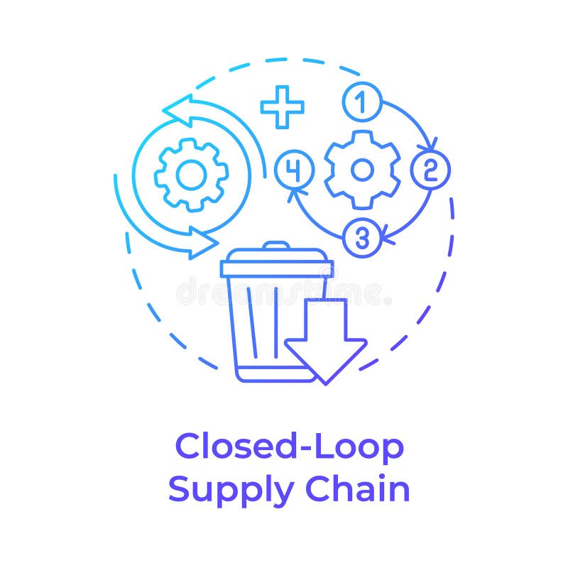 Closed-loop Supply Chain Blue Gradient Concept Icon Stock Vector ...