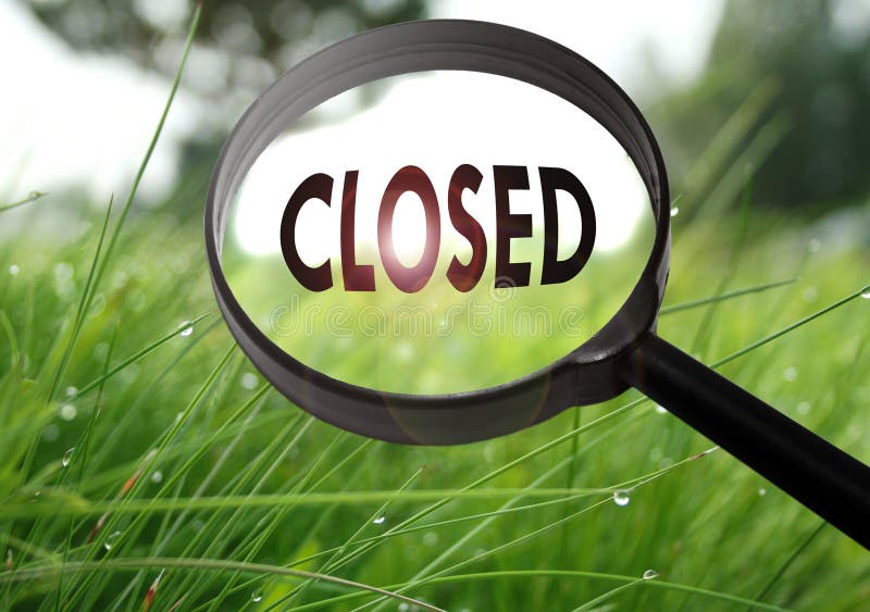 Closed stock photo. Image of landscape, information, background - 80657176