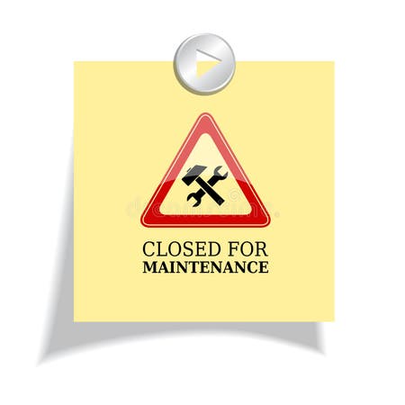 Closed Maintenance Sign Stock Illustrations – 1,434 Closed Maintenance ...