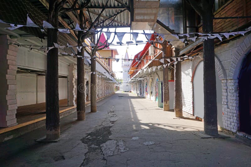 Closed Market in an Empty Square Stock Image - Image of market ...
