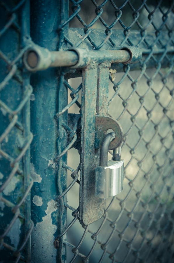 Closed Metal Lock Door Security Protection Padlock Stock Photo - Image ...