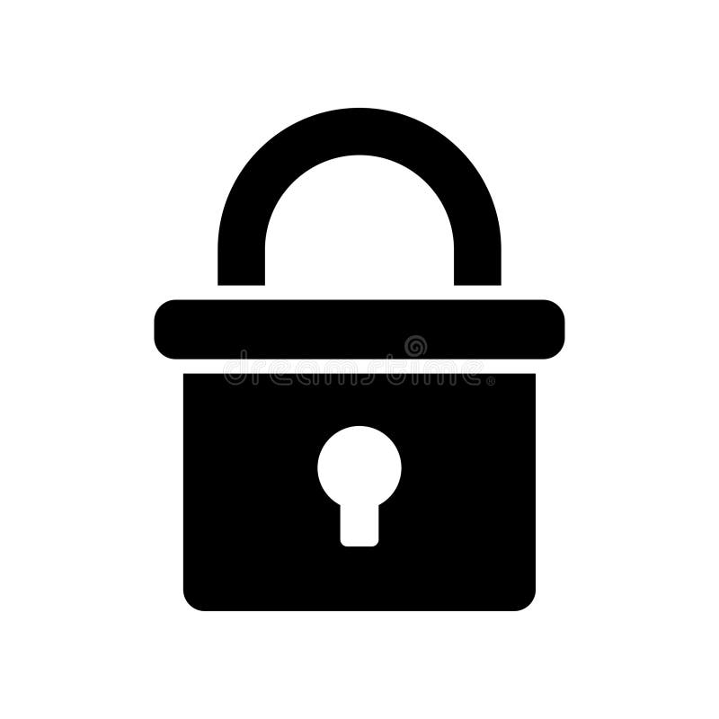 Closed Metal Padlock, Isolated on a White Background. Security Symbol ...
