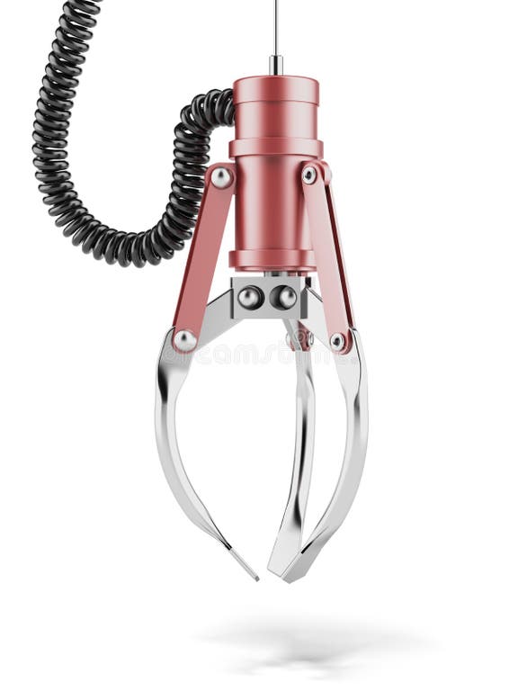 Closed metal robotic claw stock illustration. Illustration of cord ...