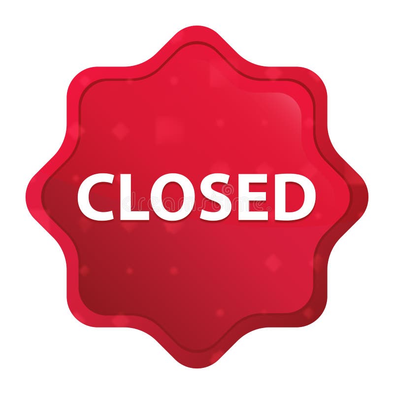Closed Misty Rose Red Starburst Sticker Button Stock Illustration ...