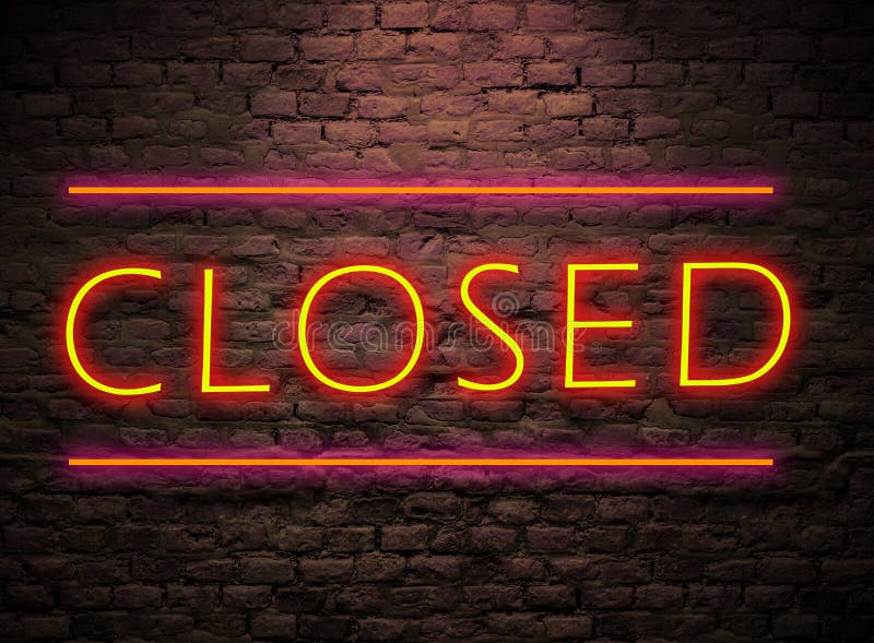 Closed Banner Neon Sign Stock Illustrations – 547 Closed Banner Neon ...