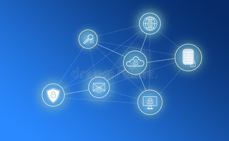 Closed network icons stock illustration. Illustration of padlock ...