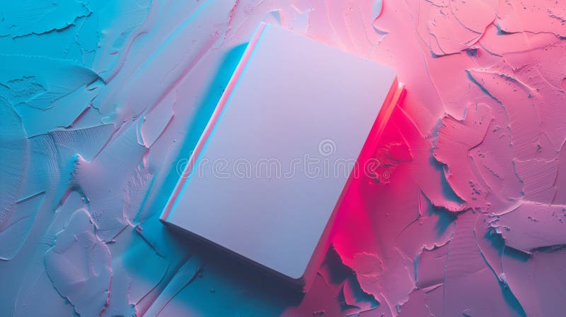 Closed Notebook on Abstract Neon Background Stock Illustration ...