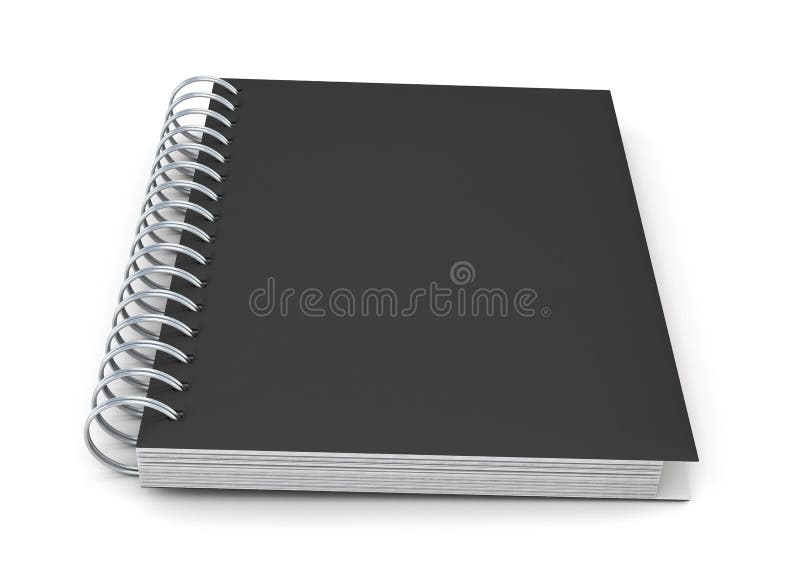 Closed Notebook in a Black Cover with Spring Stock Illustration ...