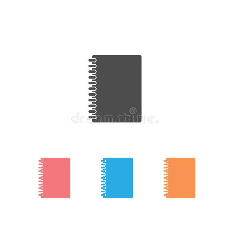 Closed Notebook Icon Icon Image. Vector Illustration Set Stock Vector ...
