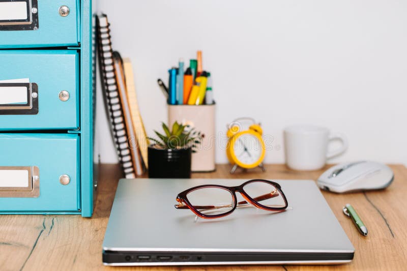 The Closed Notebook Was Placed on the Desk in the Office, Concept, End ...