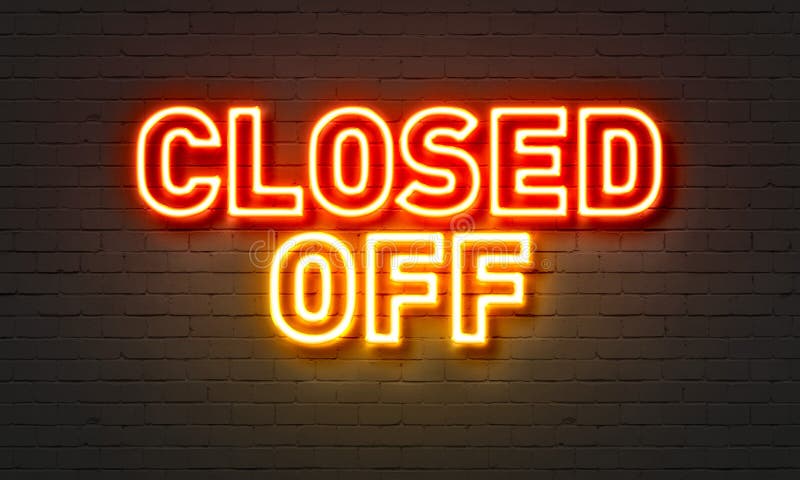 Closed neon sign stock photo. Image of neon, isolated - 139124018