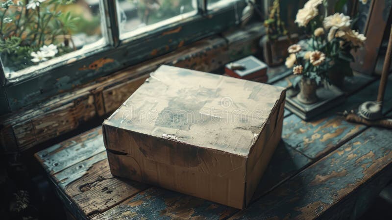 Closed Old Box on a Rustic Table Stock Image - Image of weathered ...
