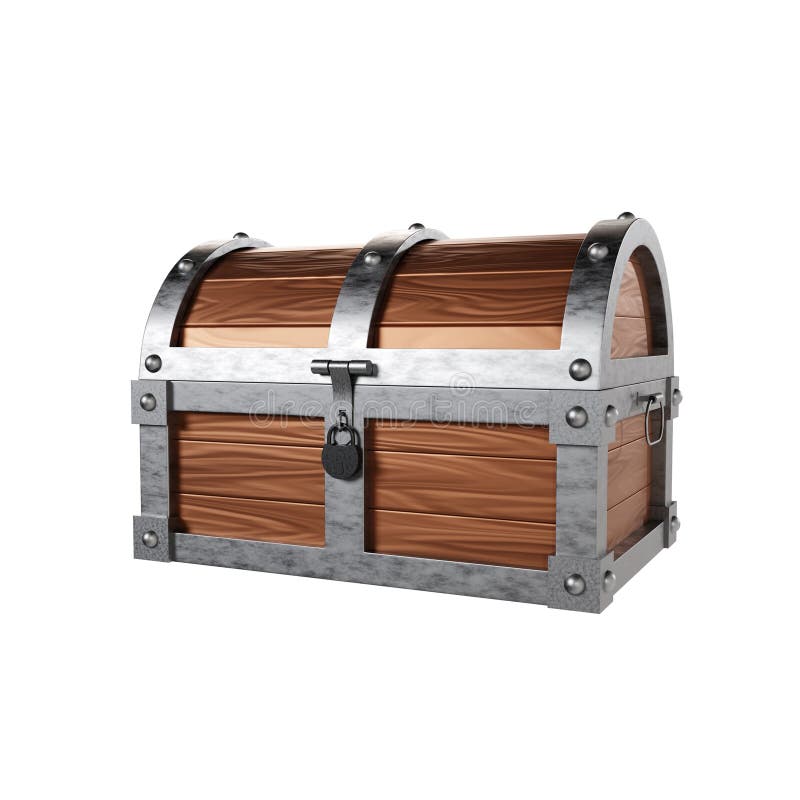 Closed Old Chest Isolated on White Background Stock Illustration ...