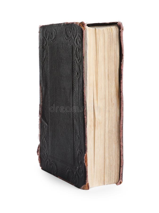 Closed Old Hardcover Book Isolated on White Stock Photo - Image of ...