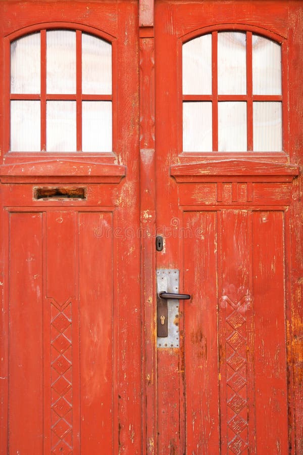 Closed old red door stock image. Image of doorway, door - 36051571