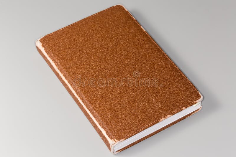 Closed Old Shabby Book on a Gray Background, Selective Focus Stock ...
