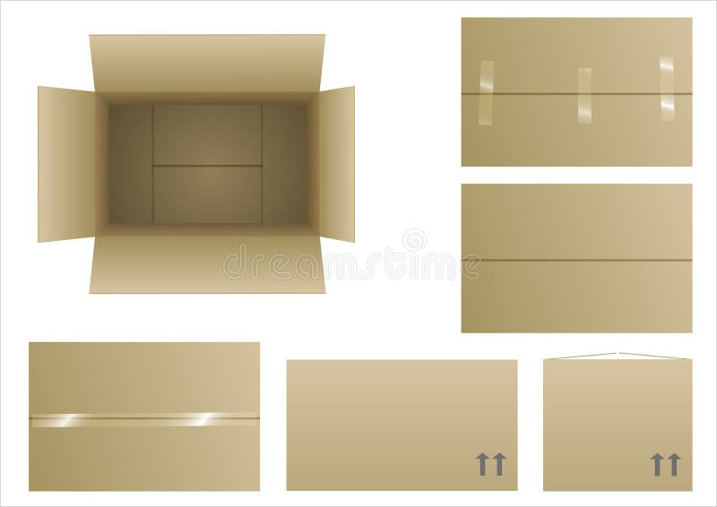 Closed and open boxes stock illustration. Illustration of cube - 116103629