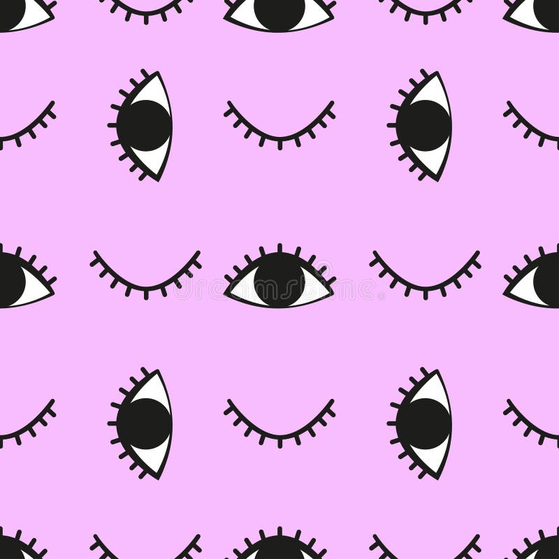 Closed and Open Eyes, Winked Eyes, Blinking. Stock Vector ...