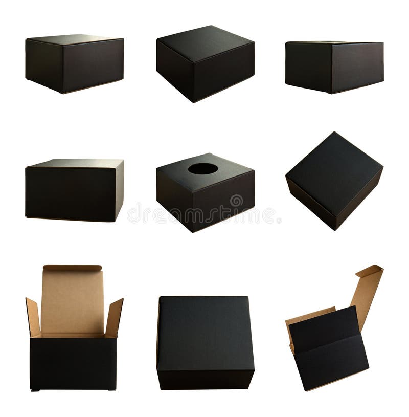Closed and Open Rectangular Cardboard Box with Corrugated Cardboard Lid ...