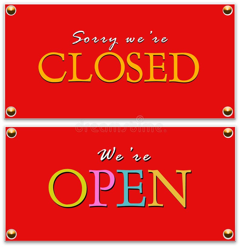 Open and Closed Sign stock vector. Illustration of closed - 14955515
